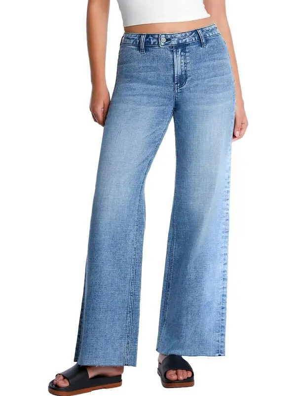 HINT OF BLU Flat Front Wide Leg Jeans - Lake Mathews