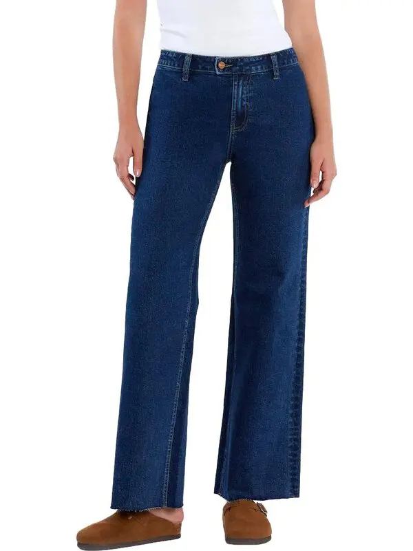 HINT OF BLU Flat Front Wide Leg Jeans - Unity Blue