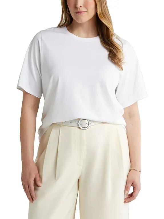 Nordstrom Relaxed Fit Pima Cotton Crewneck T-shirt - White
