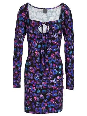 8 BY YOOX Floral-print Mini Dress - Black