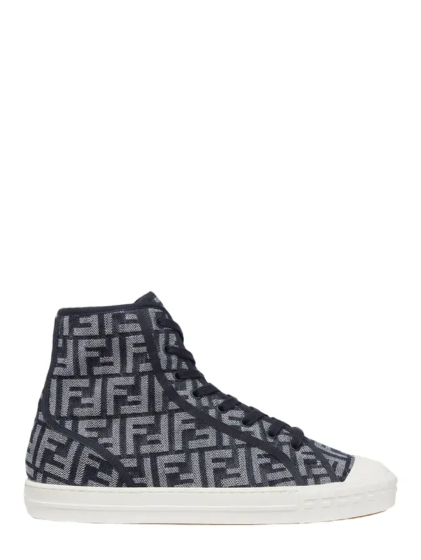 Fendi Ff Motif High-top Sneakers - Blue