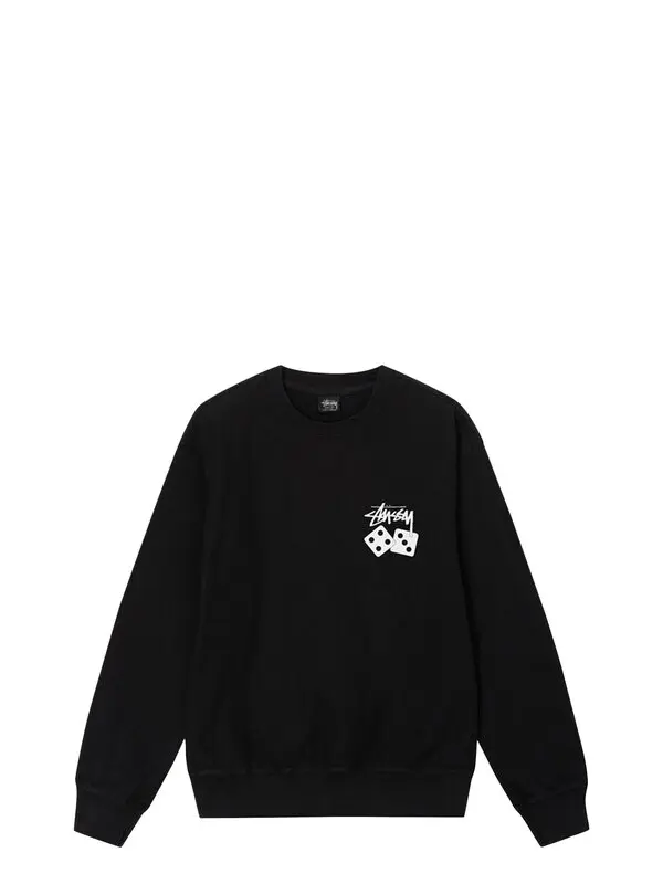 StÜssy Dice Pigment Dyed Crew - Black