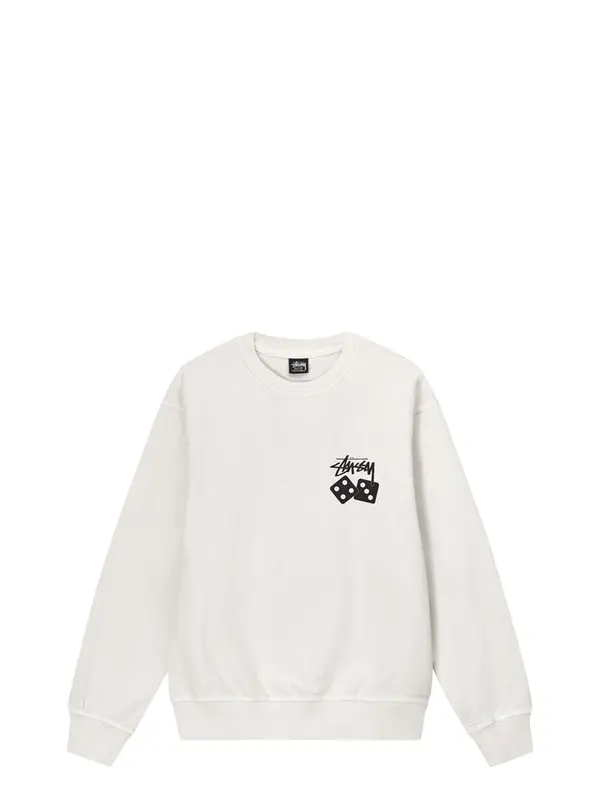 StÜssy Dice Pigment Dyed Crew - White