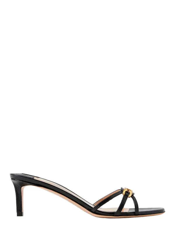 TOM FORD Horsebit-embellished Lizard-effect Leather Mules - Black