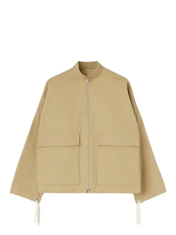 JIL SANDER Logo-appliqué Cotton Jacket - Brown