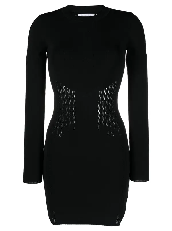 Patrizia Pepe Logo Plaque Bodycon Dress - Black