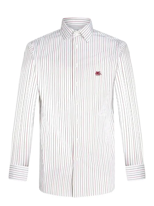 Etro Logo-embroidered Cotton Shirt - White