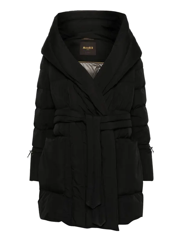 MOORER Osiride Padded Quilted Coat - Black