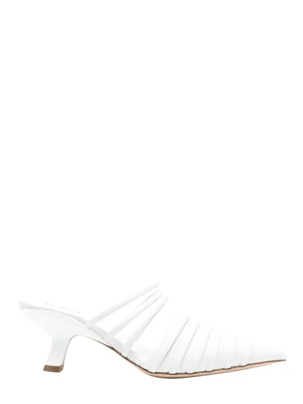 VIC MATIE Vic Matiē 65mm Leather Mules - White