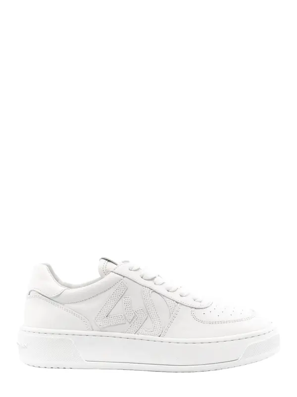 STUART WEITZMAN Courtside Monogram Leather Sneakers - White