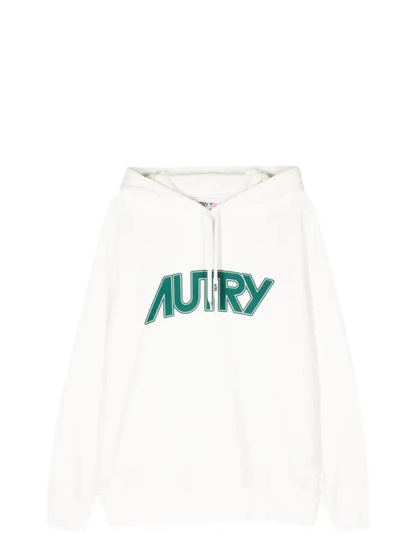 AUTRY Logo-print Cotton Hoodie - White