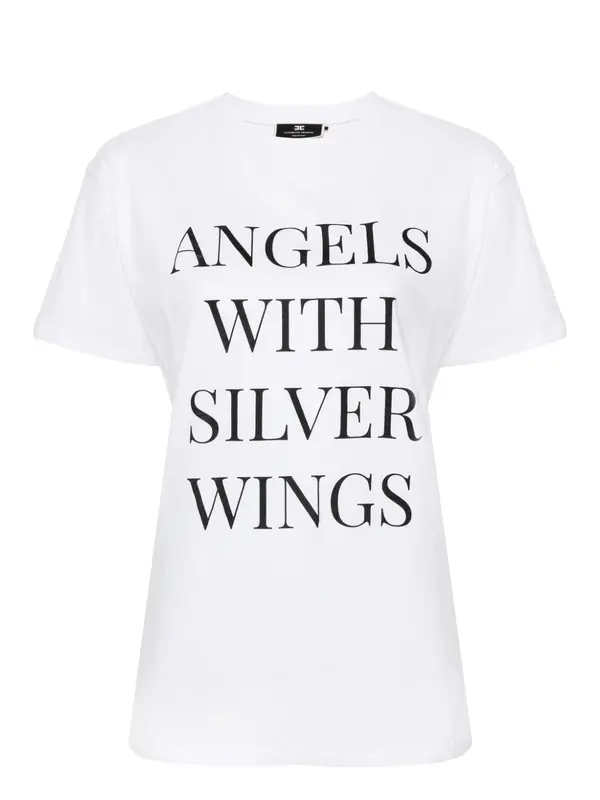 Elisabetta Franchi Slogan Print T-shirt - White