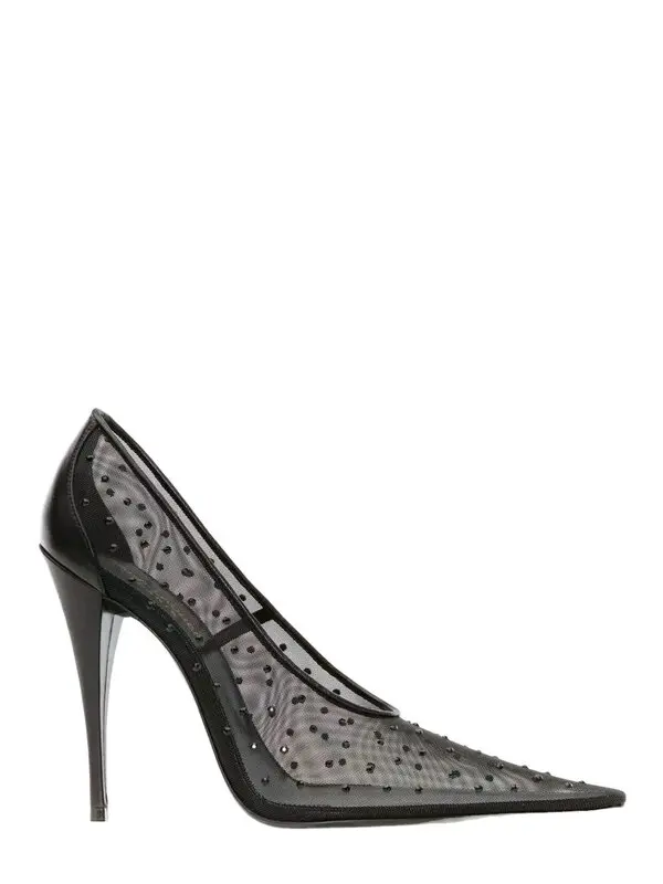Saint Laurent Anja 115mm Rhinestoned Pumps - Black