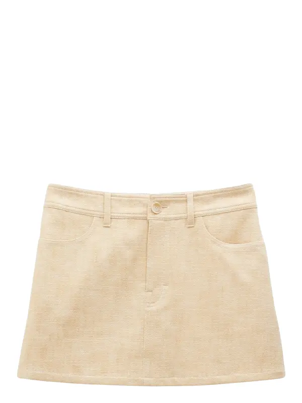 Filippa K A-line Cotton-blend Miniskirt - Neutrals