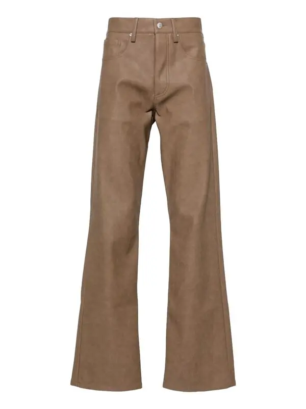 MISBHV Faux-leather Straight-leg Trousers - Brown