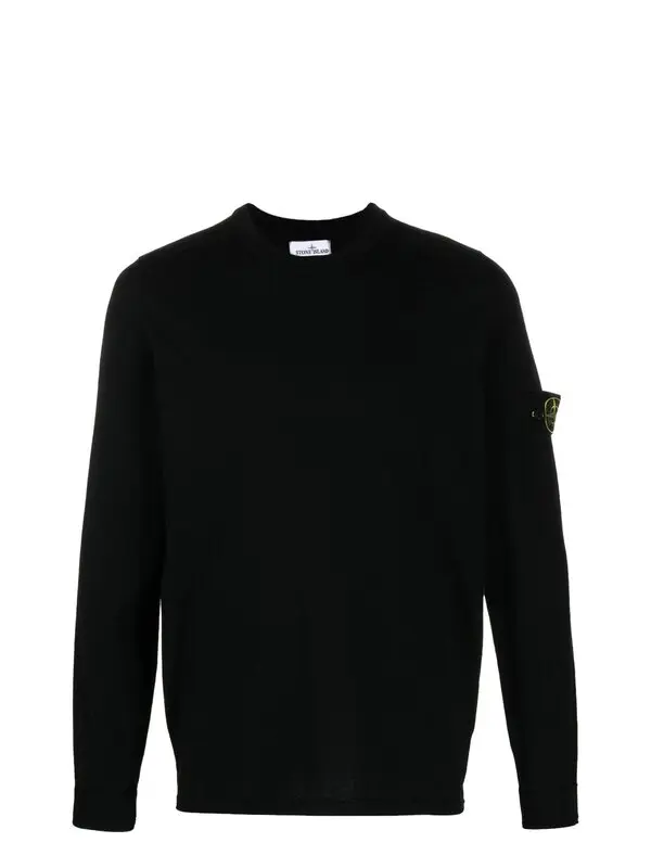 Stone Island Compass-badge Cotton Jumper - Black