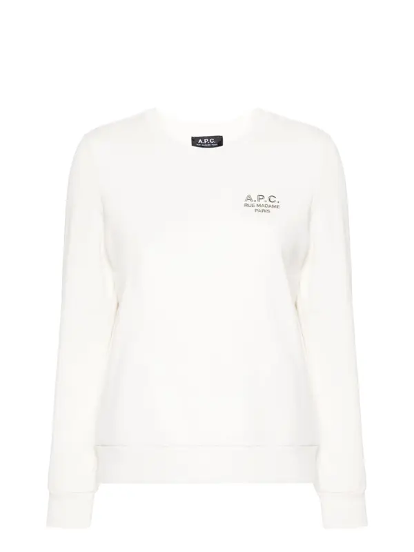 A.p.c. Craie Embroidered-logo Sweatshirt - White