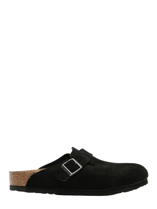 BIRKENSTOCK Boston Suede Slippers - Black