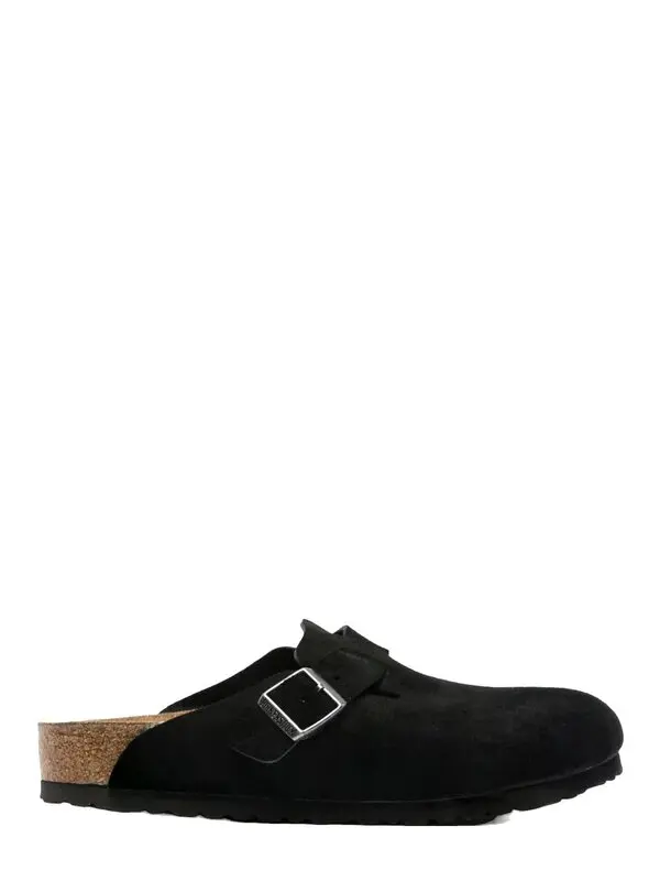 BIRKENSTOCK Boston Suede Slippers - Black