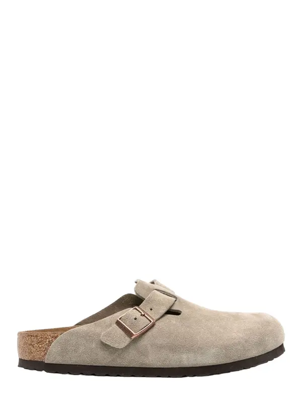 BIRKENSTOCK Boston Suede Slippers - Neutrals