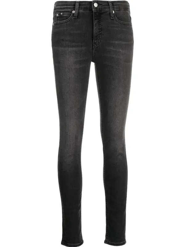 Calvin Klein Mid-rise Skinny Jeans - Black
