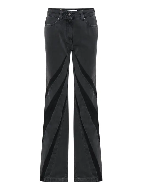 DION LEE Darted Bootcut Jeans - Black