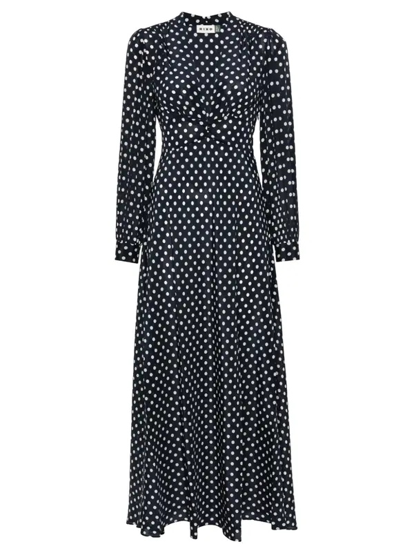 Rixo Emory Polka Dot Maxi Dress - Blue