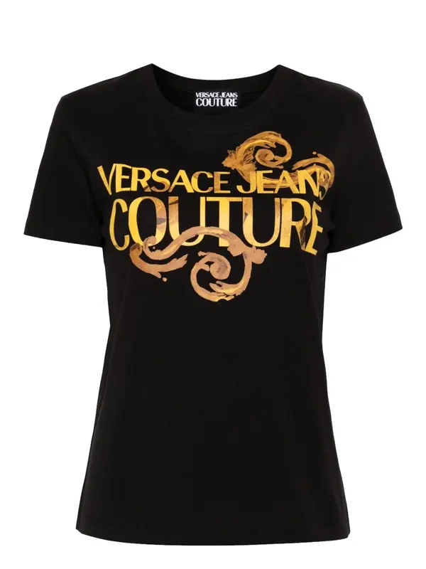 Versace Logo-print Cotton T-shirt - Black