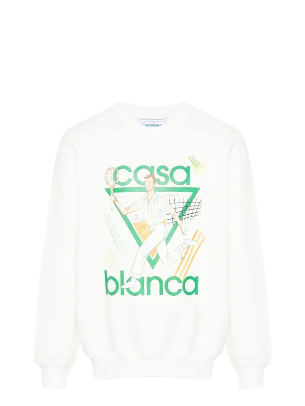 Casablanca Le Jeu Organic-cotton Sweatshirt - White