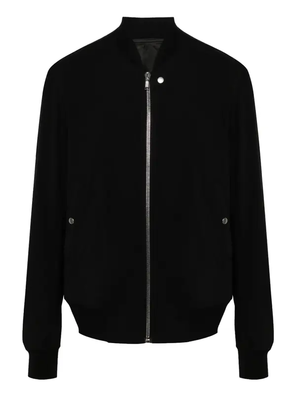 Rick Owens Crepe Wool Bomber Jacket - Black