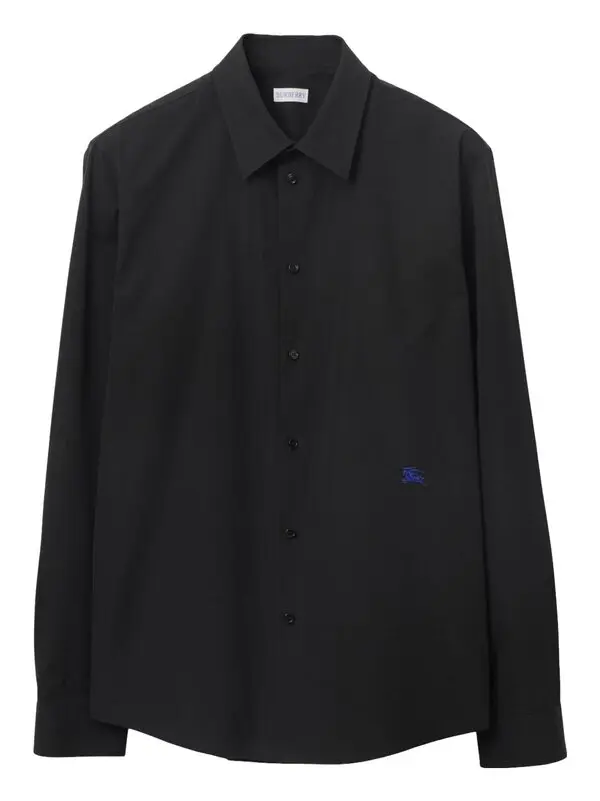 Burberry Ekd-embroidered Cotton Shirt - Black