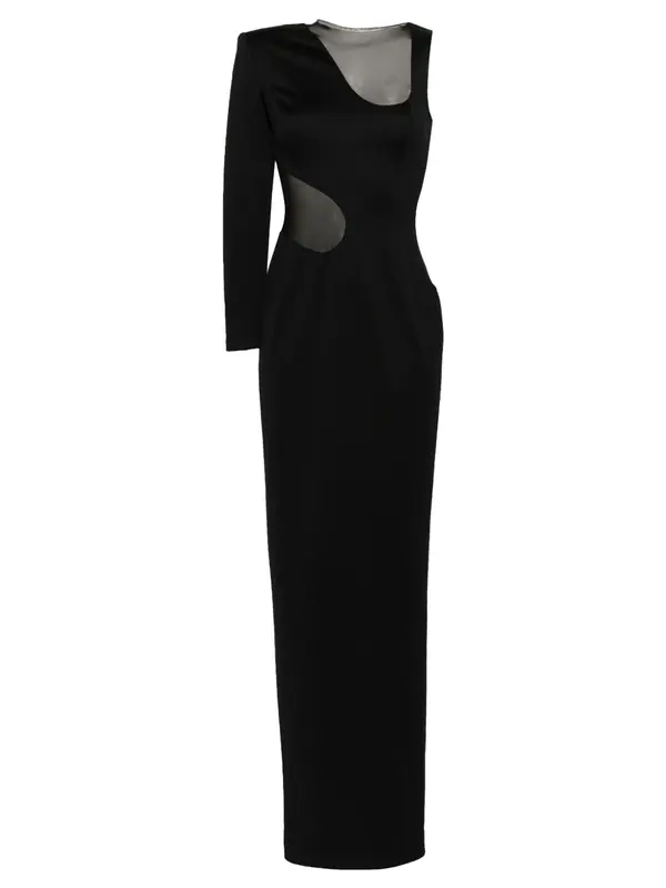 JEAN-LOUIS SABAJI Asymmetric Cut-out Gown - Black