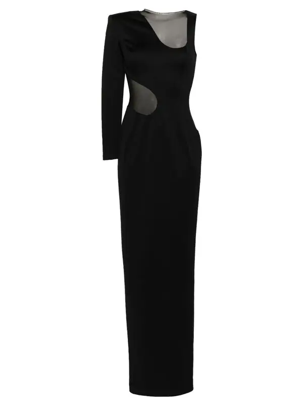 JEAN-LOUIS SABAJI Asymmetric Cut-out Gown - Black