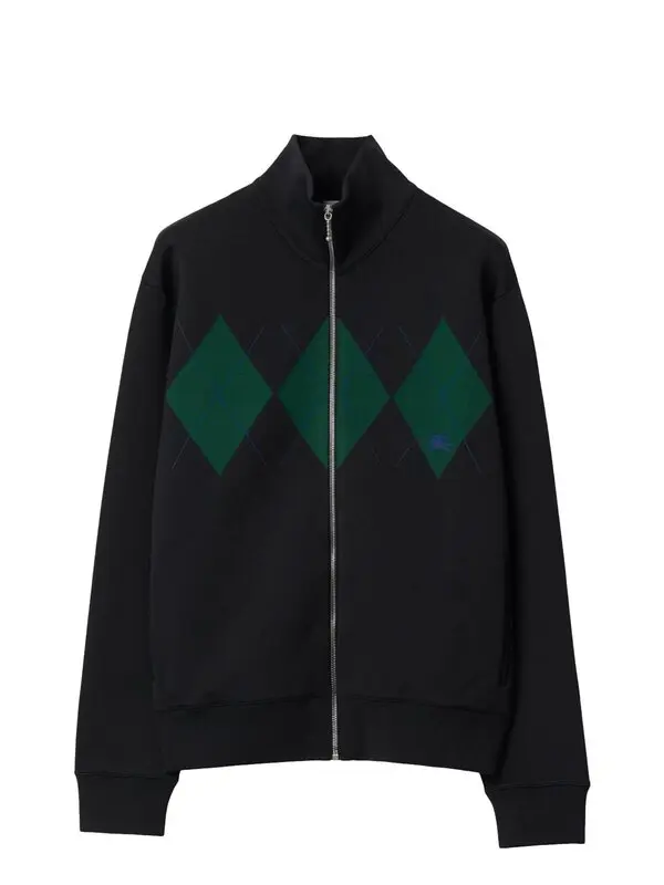 Burberry Ekd-embroidered Argyle Track Jacket - Black