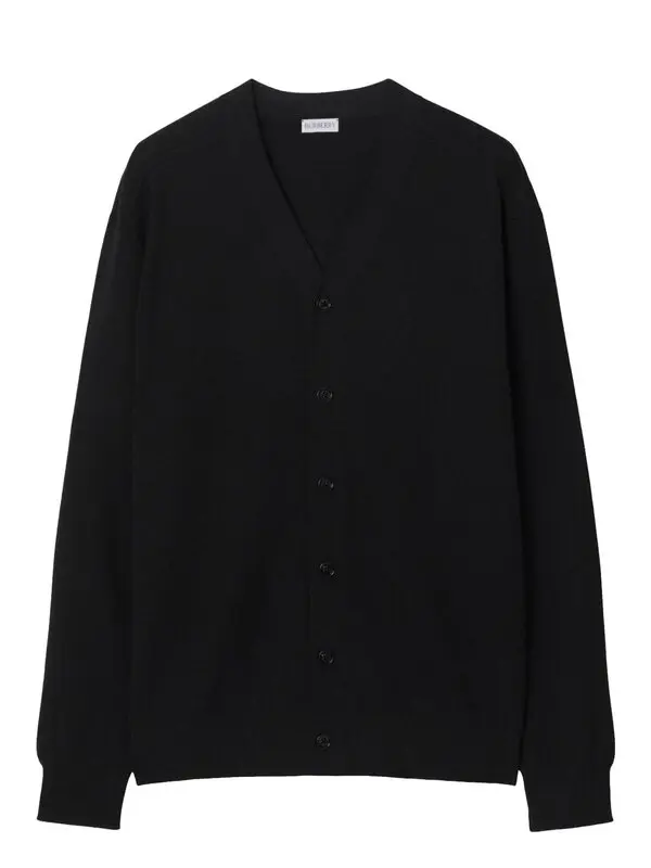Burberry Seam-detail Wool Cardigan - Black