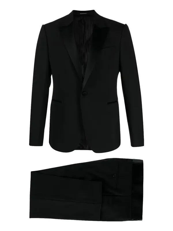 Emporio Armani Single-breasted Tailored Suit - Black