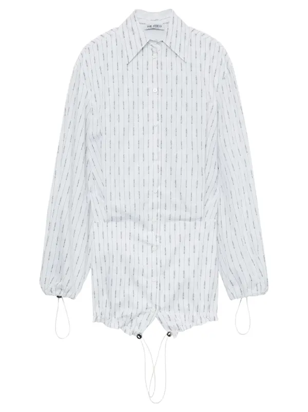 Attico Pinstriped Mini Shirtdress - White