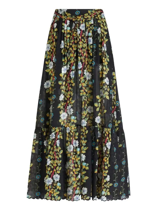 Etro Floral-print Maxi Skirt - Black