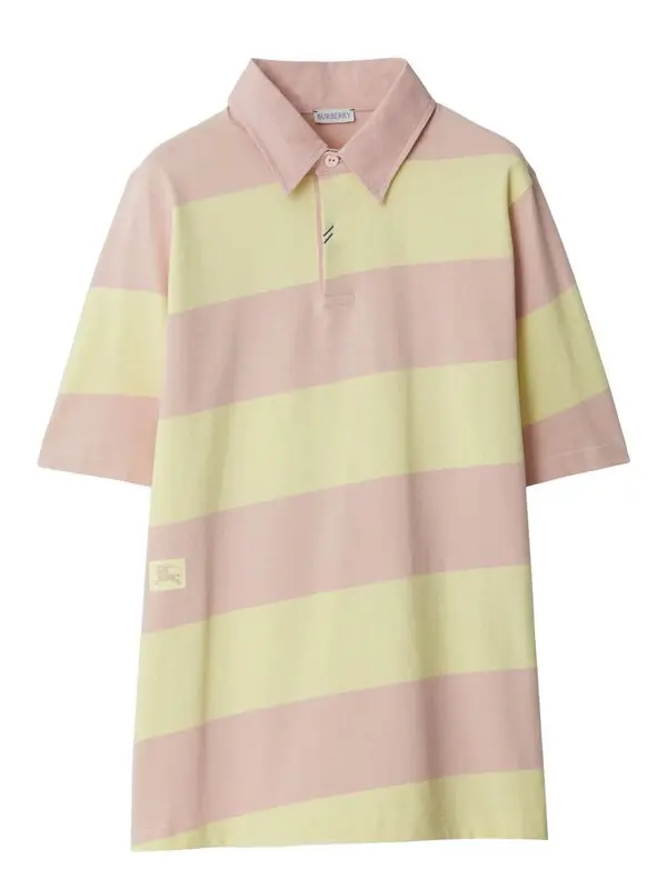 Burberry Striped Cotton Polo Shirt - Neutrals