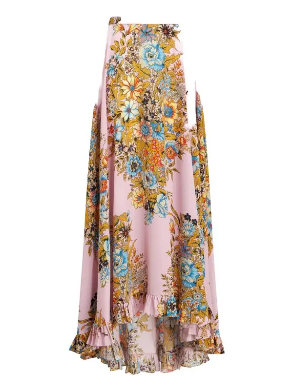Etro Floral-print Maxi Skirt - Pink