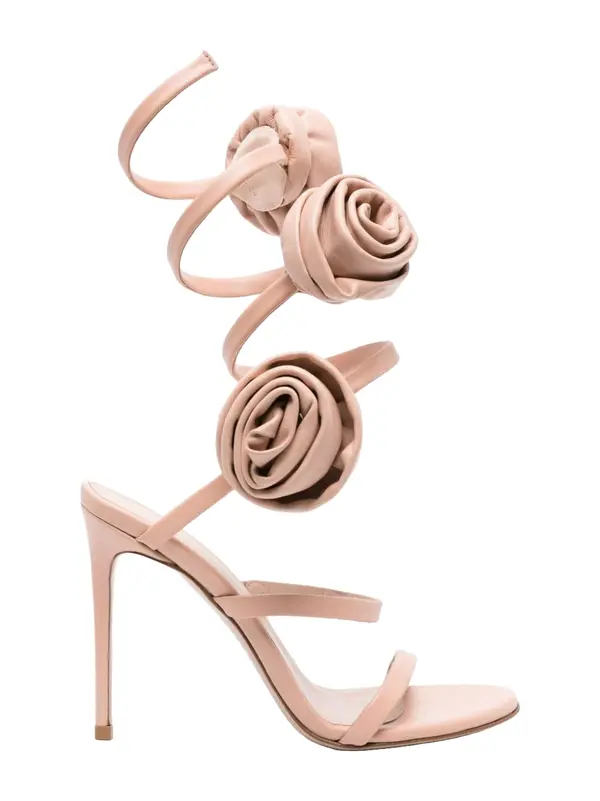 LE SILLA Rose 110mm Spiral-design Sandals - Neutrals