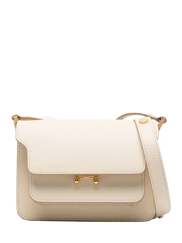 Marni Trunk Leather Crossbody Bag - Neutrals