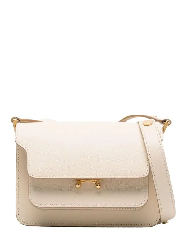 Marni Trunk Leather Crossbody Bag - Neutrals