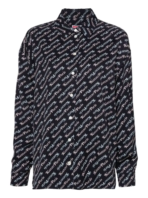 Kenzo Verdy Monogram-print Shirt - Blue