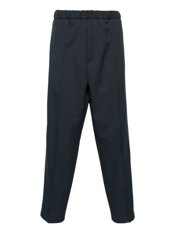 JIL SANDER Elasticated-waist Tapered Trousers - Blue