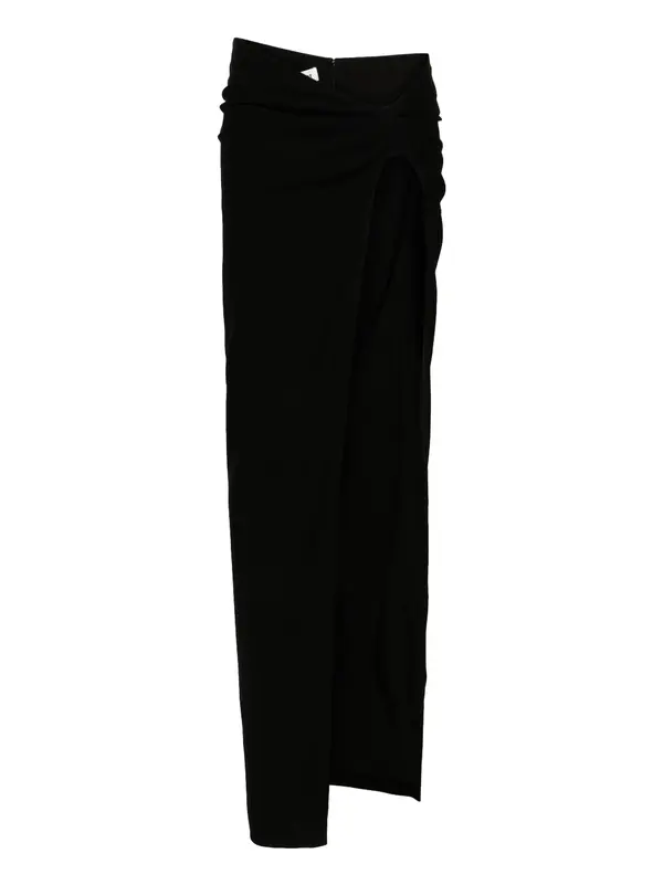 MONOT Asymmetric Slit Floor-length Skirt - Black