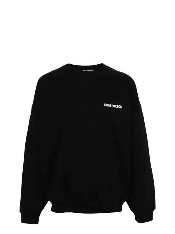 COLE BUXTON Logo-print Cotton Sweatshirt - Black