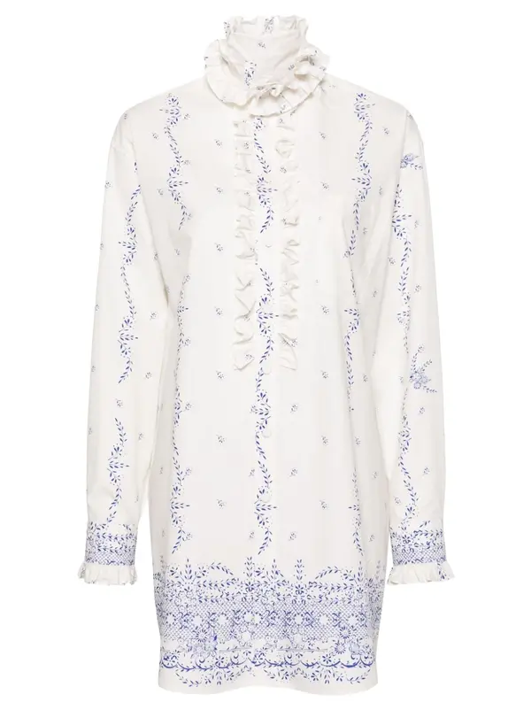Philosophy Di Lorenzo Serafini Floral-print Shirt Dress - Neutrals
