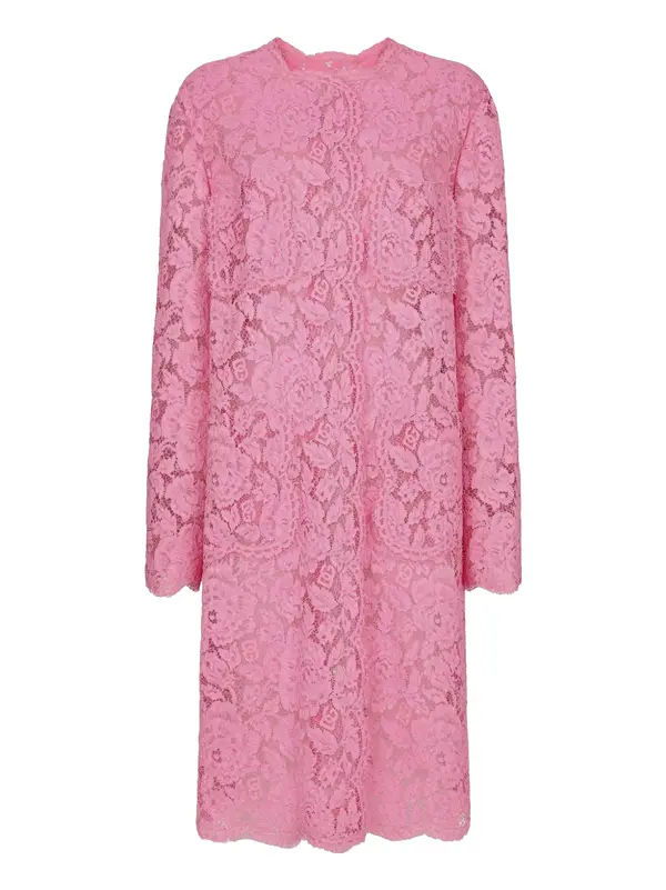 Dolce & Gabbana Floral Lace Coat - Pink