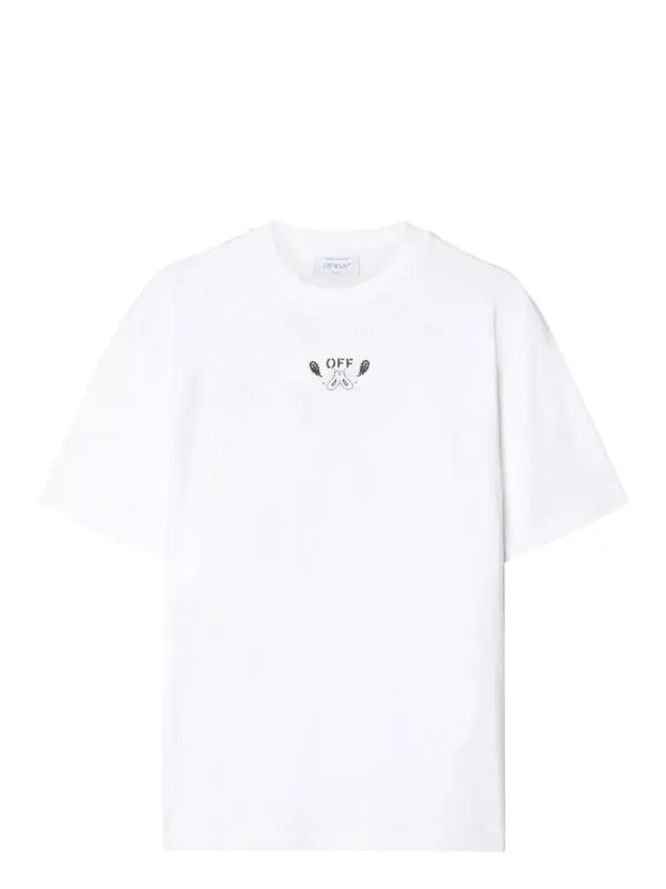 Off-White Arrow-embroidered Cotton T-shirt - White
